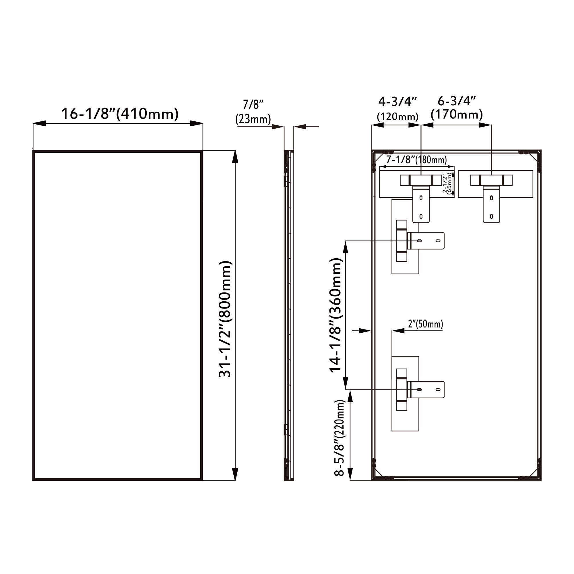 Dowell Rectangular Wall Mirror for Bath/Living Room/Hallway - Aluminum